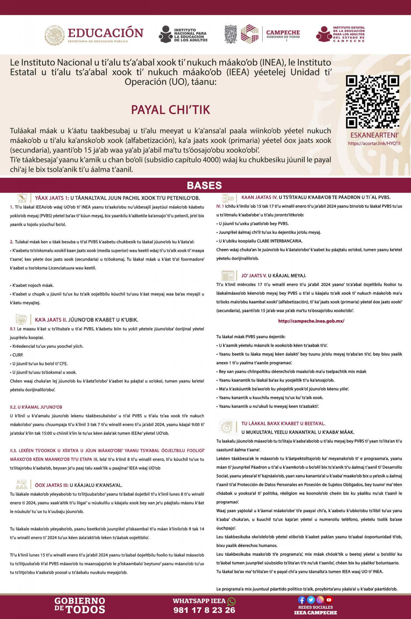 Convocatoria Maya INEA-PVBS 2024 - IEEA Campeche